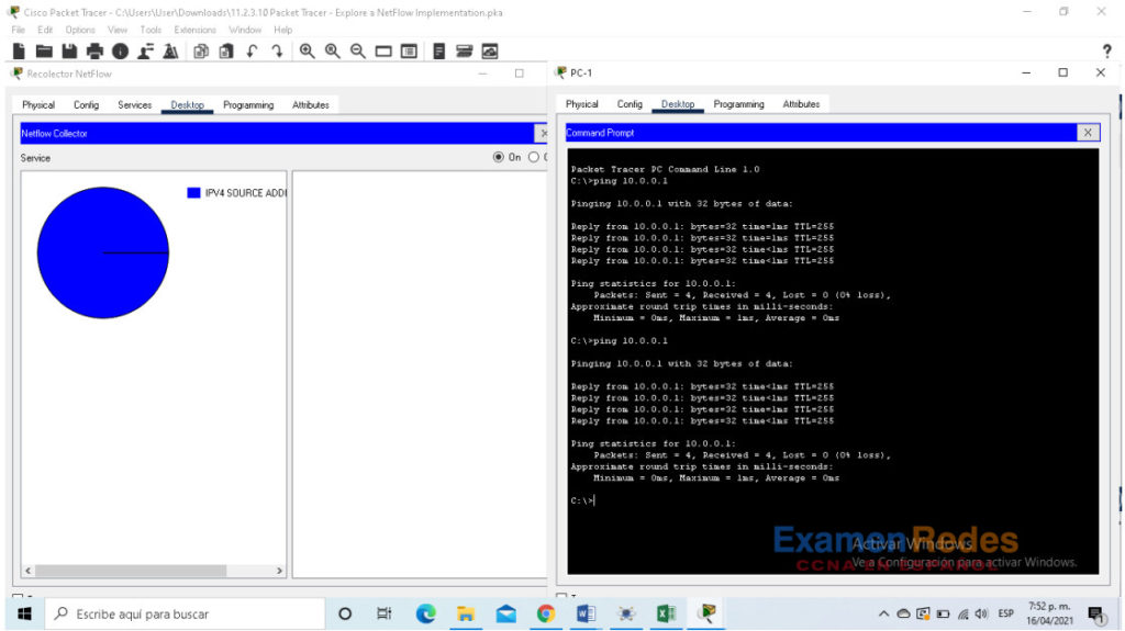 25.3.10 Packet Tracer: Explorar una implementación de NetFlow