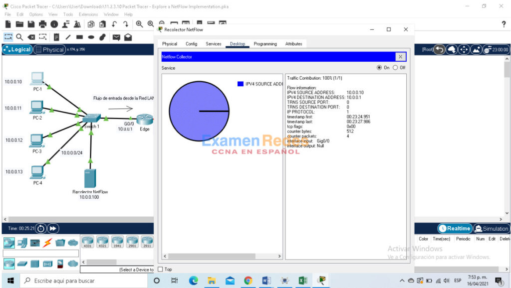 25.3.10 Packet Tracer: Explorar una implementación de NetFlow