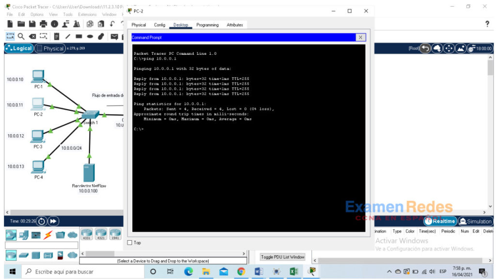 25.3.10 Packet Tracer: Explorar una implementación de NetFlow